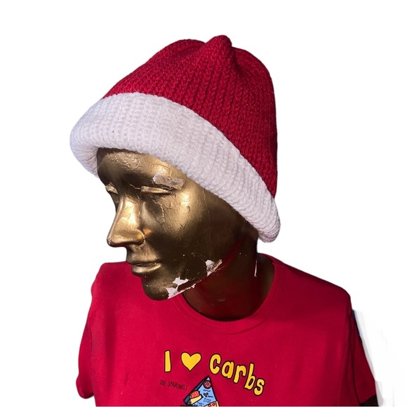 Accessories | Handmade Acrylic Knit Cap Redwhite | Poshmark